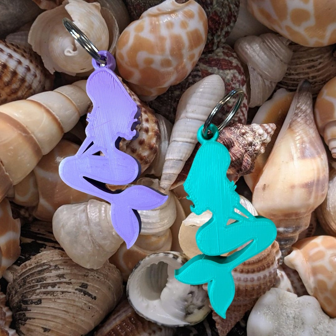 Mermaid Keychain, 3D Printed Keychain, Mermaid, Key Ring Accessories ...