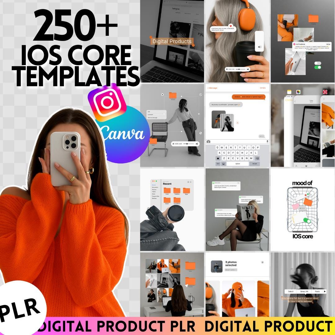 IOS Core Social Media Canva Templates | Instagram Blue IOS Posts (PLR ...