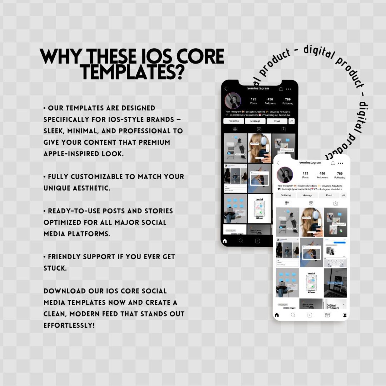 IOS Core Social Media Canva Templates | Instagram Posts (PLR) - Etsy