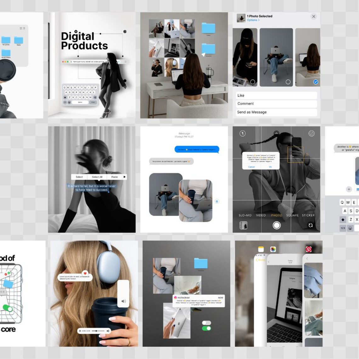 IOS Core Social Media Canva Templates | Instagram Posts (PLR) - Etsy