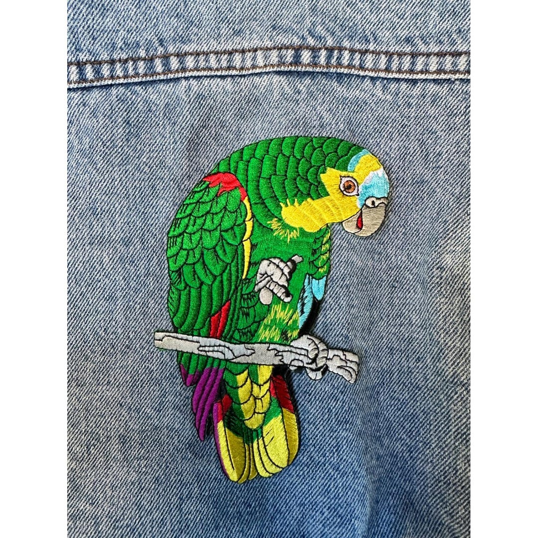Large Parrot Applique Embroidered Patch Tropical Bird Iron on Sew on ...