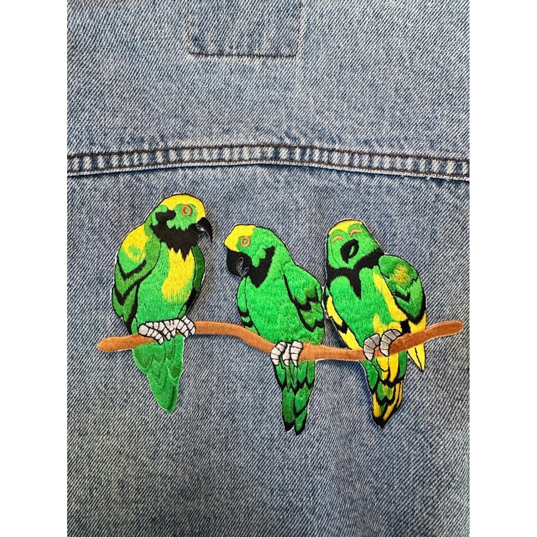 Parrot Applique Embroidered Patch Tropical Bird Iron on Sew on DIY ...