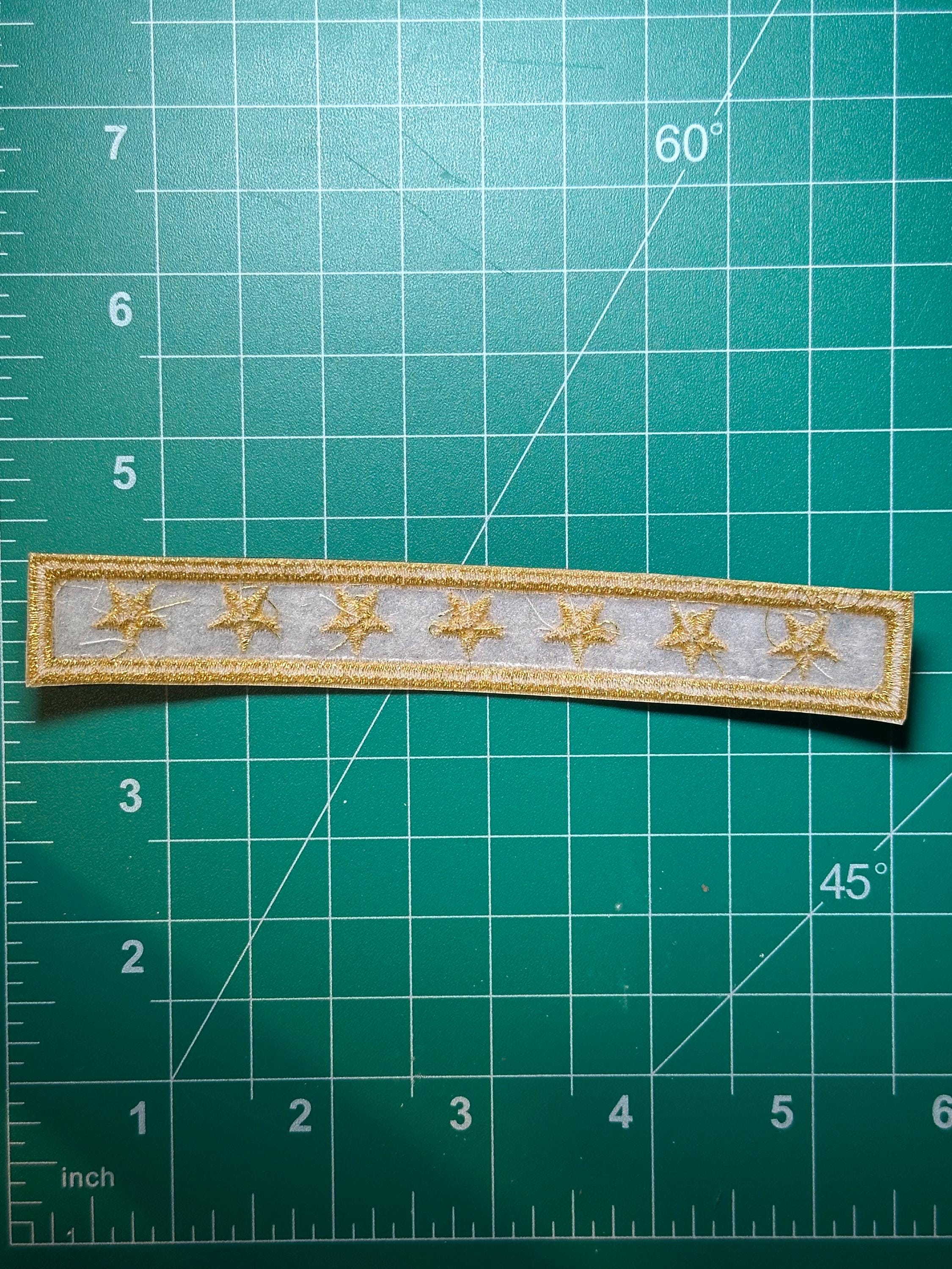 Military Rank Star Strip Gold and Black Iron on Patch 5.25” X .75 ...