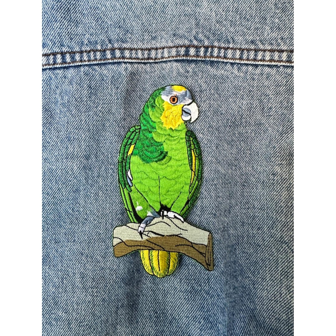 Large Parrot Embroidered Patch Applique Bird Iron on Sew on DIY Craft ...