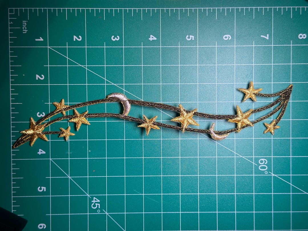 Celestial Large Shooting Star Gold and Silver With Stars and Crescent ...