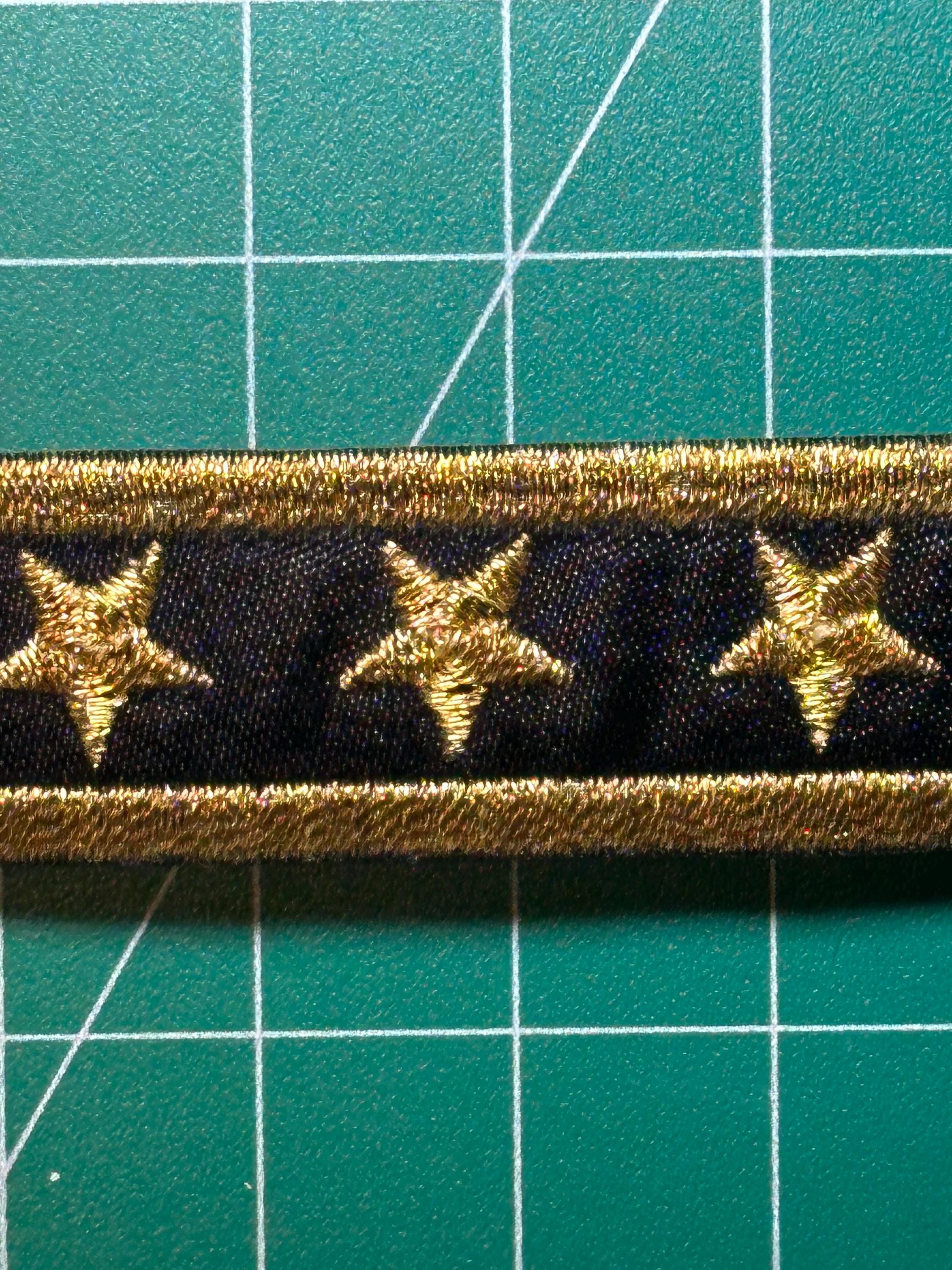 Military Rank Star Strip Gold and Black Iron on Patch 5.25” X .75 ...