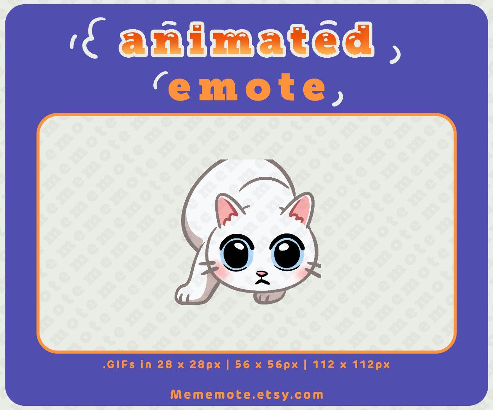 5 X White Cat ANIMATED Emote for Twitch, Discord, Youtube, Kick ...