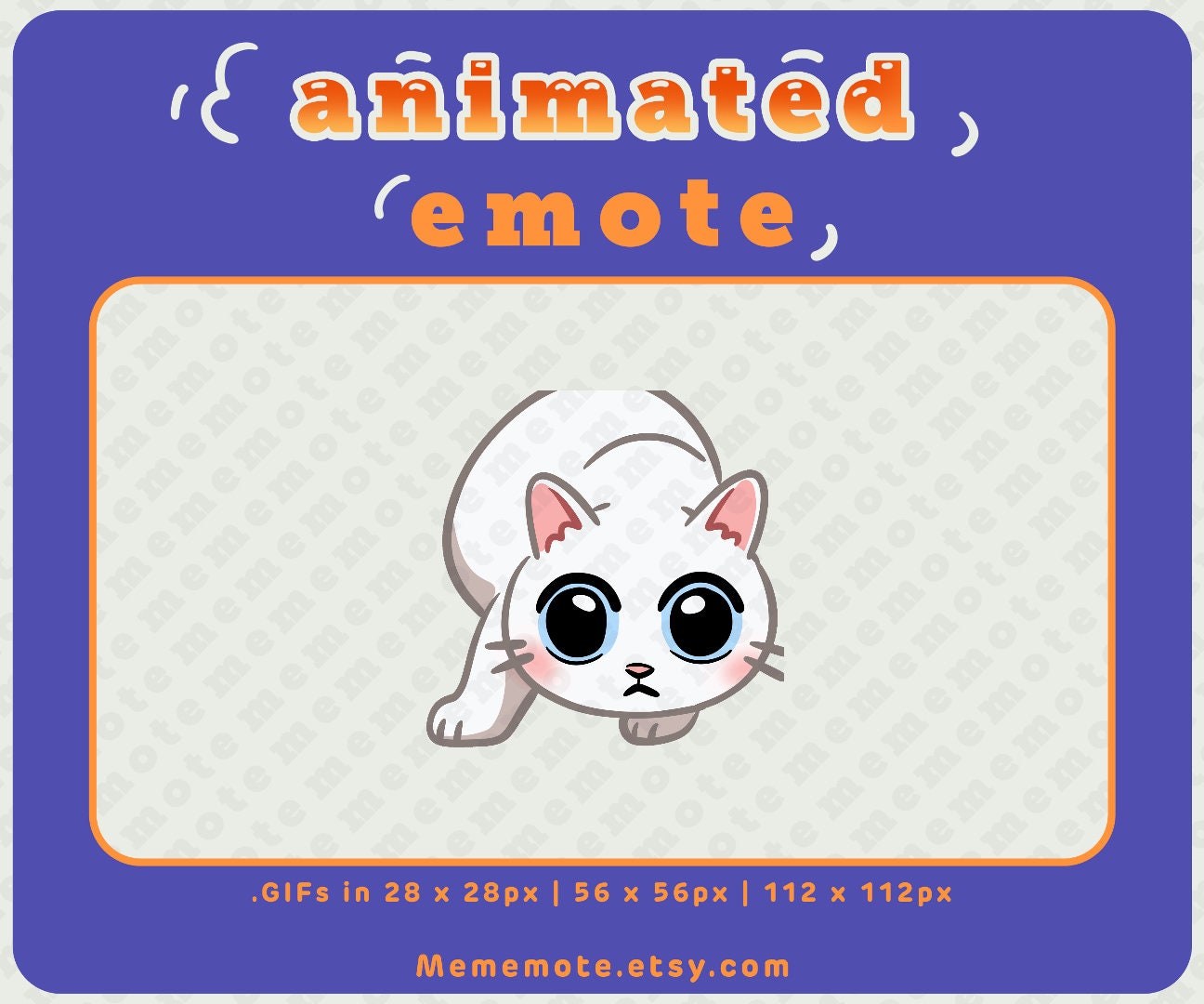 5 X White Cat ANIMATED Emote for Twitch, Discord, Youtube, Kick ...