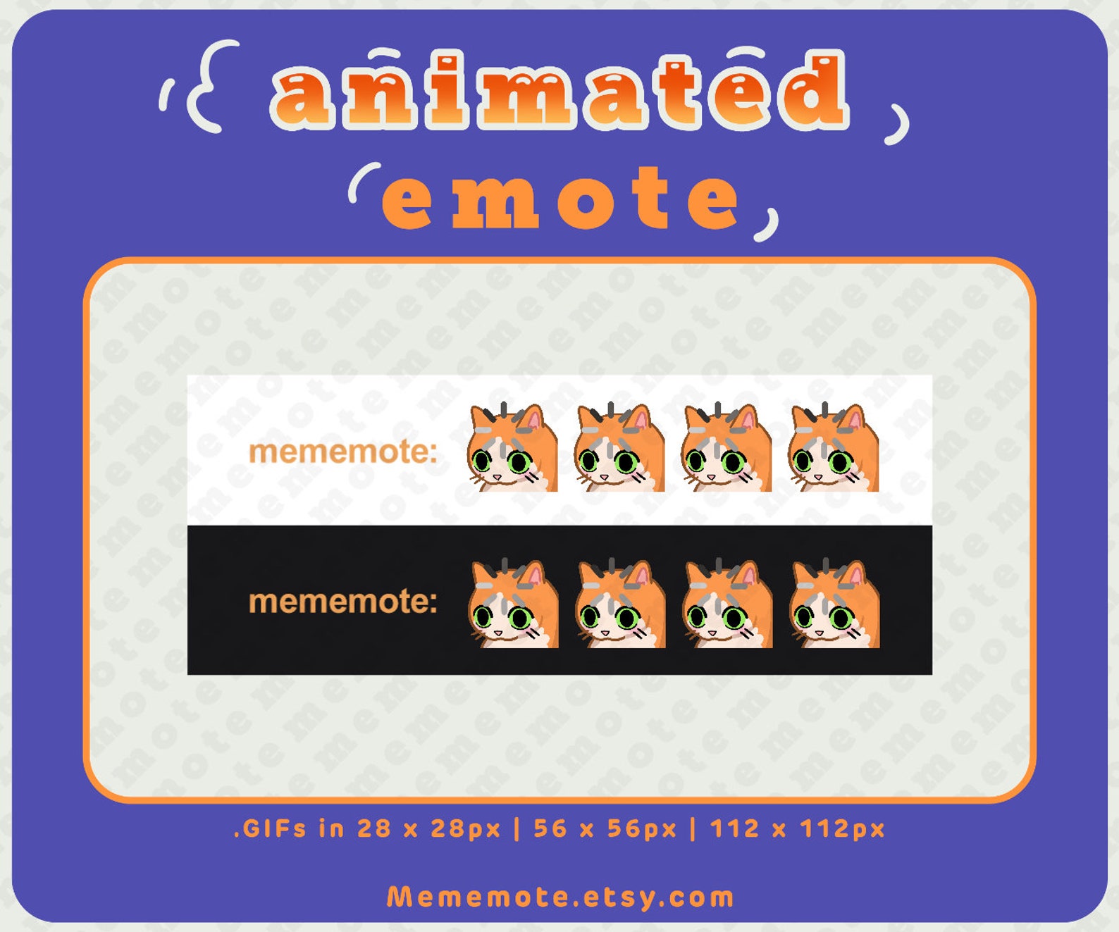Orange Cat Loading ANIMATED Emote for Twitch, Discord, Youtube, Kick ...