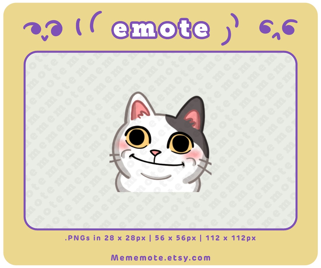 Polite Smile Cat Emote for Twitch, Discord, Youtube, Kick| ID#0035 - Etsy