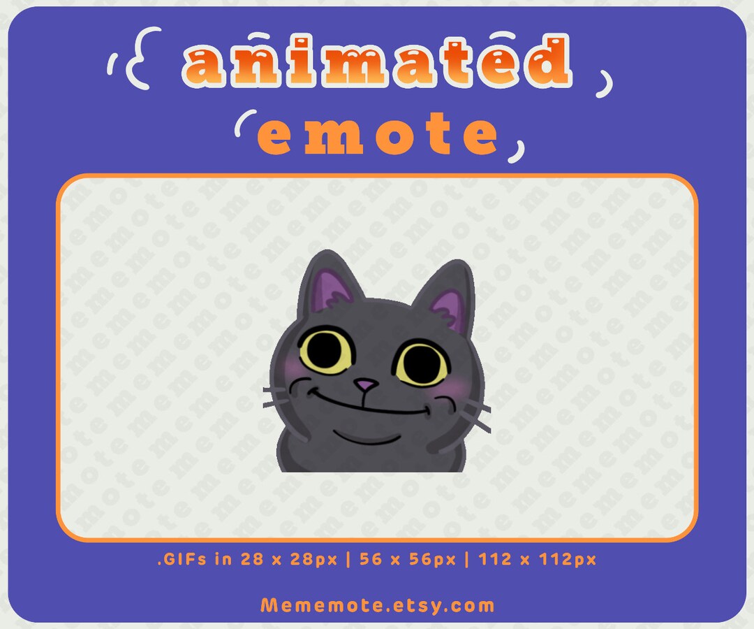 Black Polite Smile Cat ANIMATED Emote for Twitch, Discord, Youtube ...