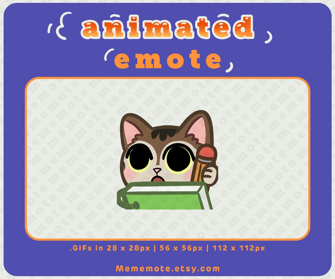 Tabby Cat Noted ANIMATED Emote for Twitch, Discord, Youtube, Kick| ID# ...