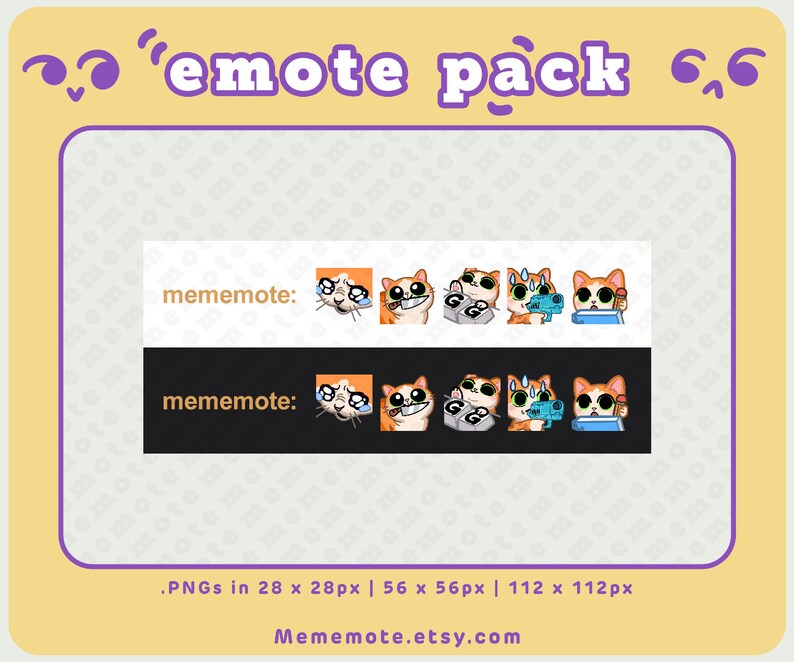 5 X Orange Cat Emote Pack for Twitch, Discord, Youtube, Kick | Crying ...
