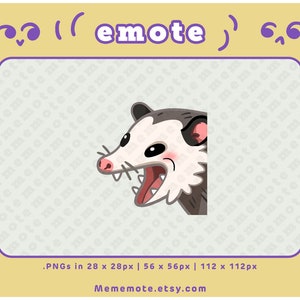 Screaming Opossum Emote for Twitch, Discord, Youtube, Kick| ID#0092 - Etsy
