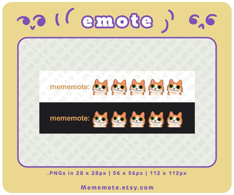 Orange Cat Polite Smile Emote for Twitch, Discord, Youtube, Kick| ID ...