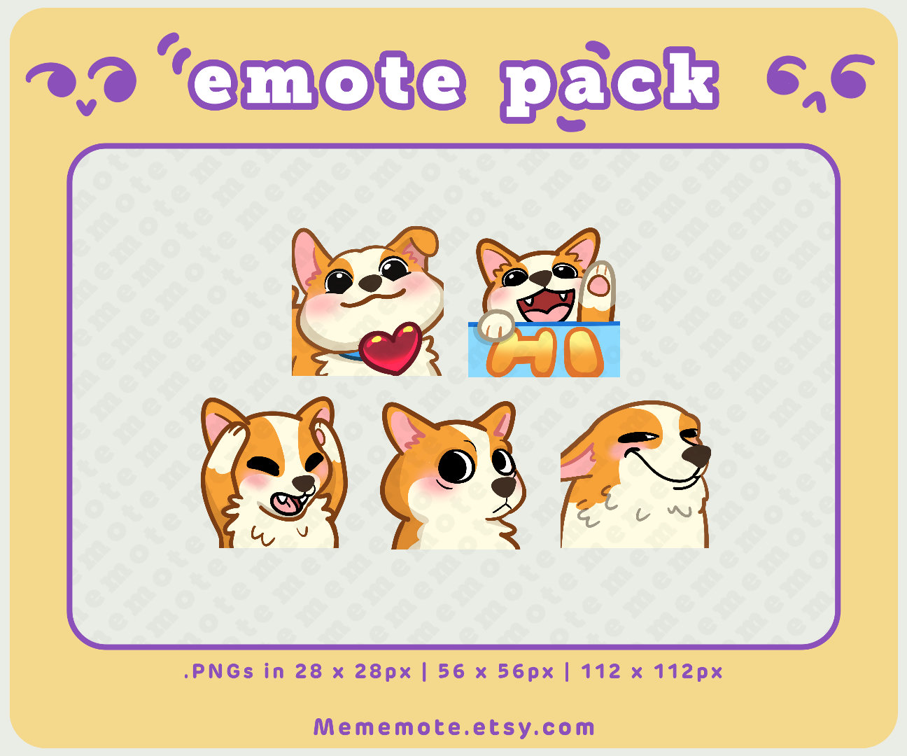 5 X Corgi Dog Emote Pack for Twitch, Discord, Youtube, Kick | Scream ...
