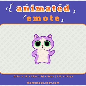 Purple Cat Dancing ANIMATED Emote for Twitch, Discord, Youtube, Kick ...