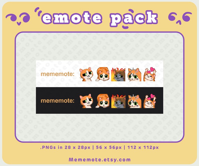 5 X Orange Cat Emote Pack for Twitch, Discord, Youtube, Kick | Uh Ok ...