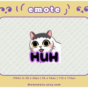 HUH Cat Emote for Twitch, Discord, Youtube, Kick| ID#0040 - Etsy