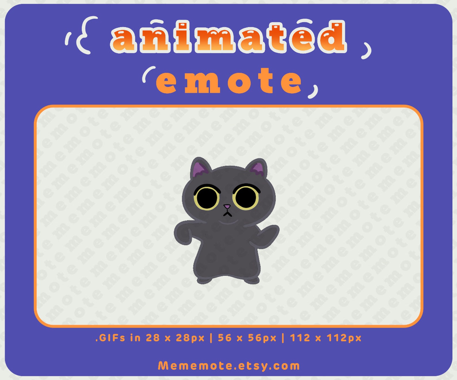 5 X Black Cat ANIMATED Emote for Twitch, Discord, Youtube, Kick ...