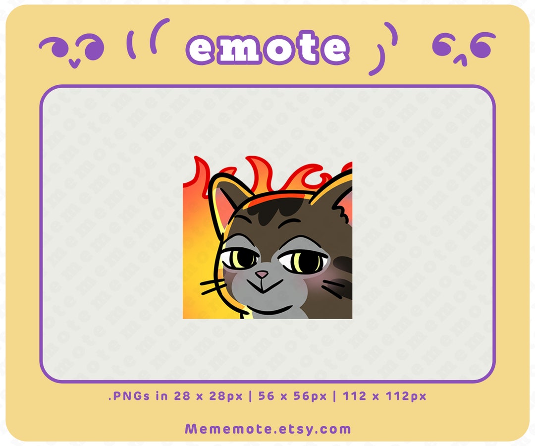 Disaster Girl Tabby Cat Meme Emote for Twitch, Discord, Youtube, Kick ...