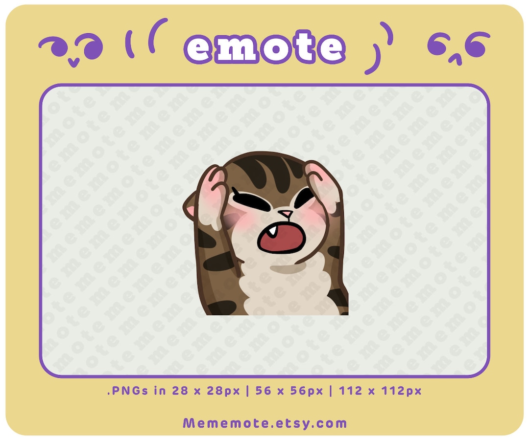 Tabby Screaming Kitten Not Like This Cat Emote for Twitch, Discord ...