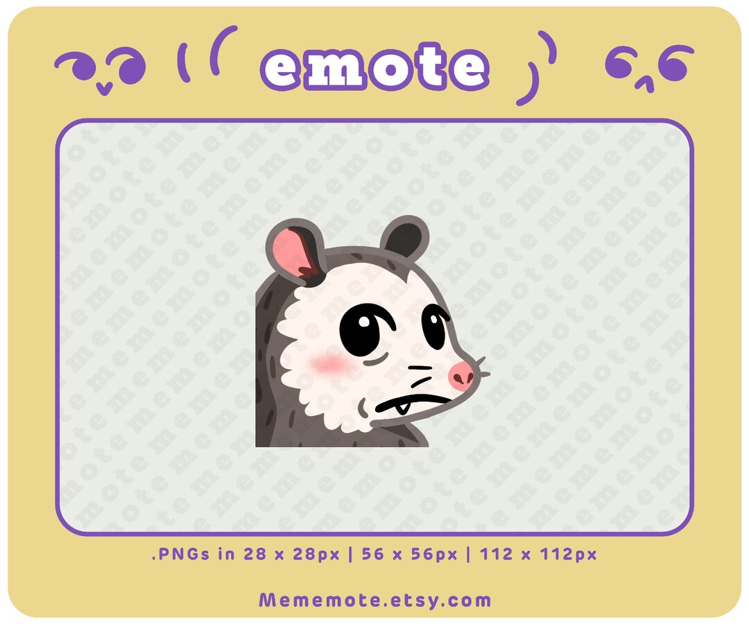 Side Eye Opossum Emote for Twitch, Discord, Youtube, Kick| ID#0093 - Etsy
