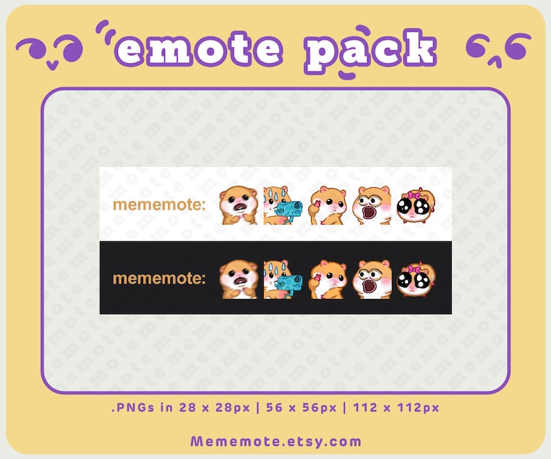 5 X Hamster Emote for Twitch, Discord, Youtube, Kick | Monkagun Peace ...