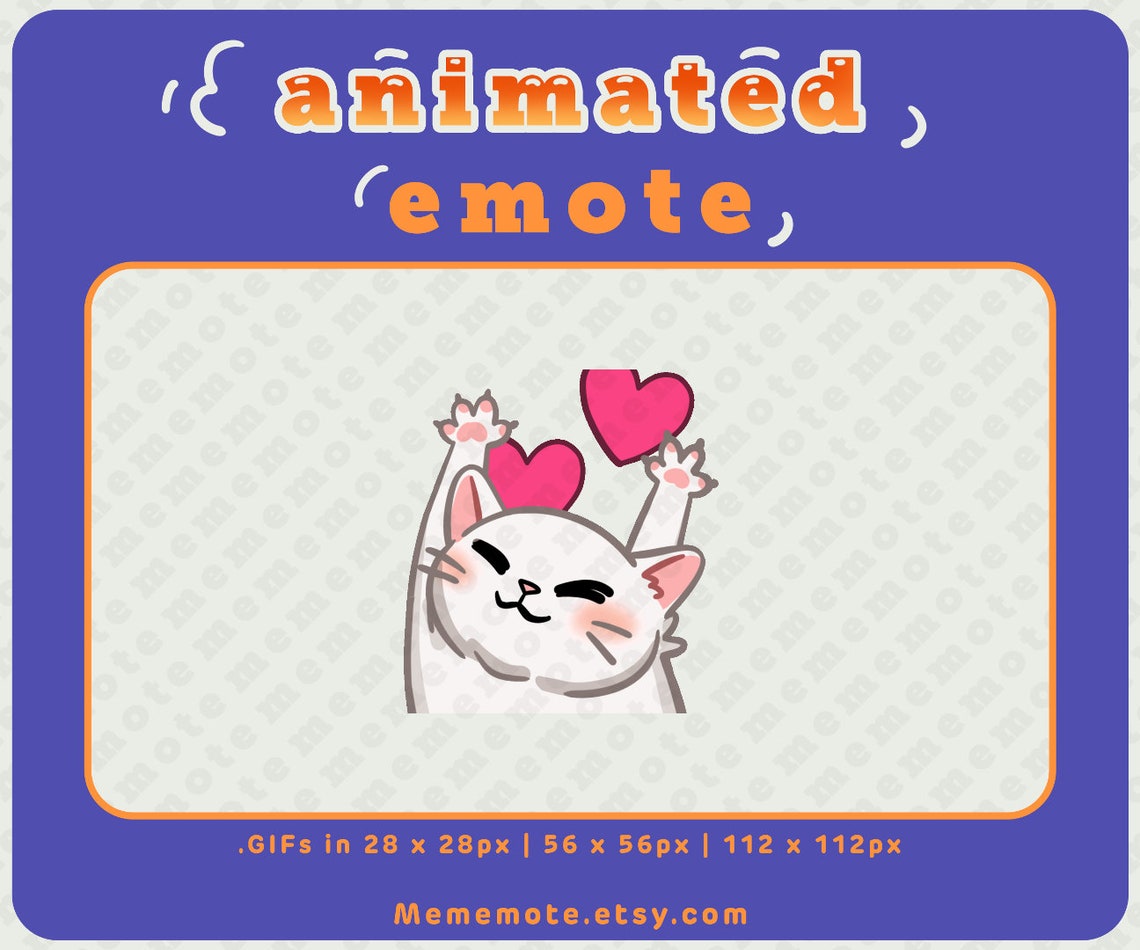 5 X White Cat ANIMATED Emote for Twitch, Discord, Youtube, Kick ...