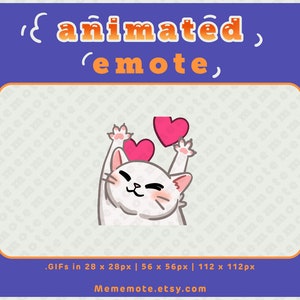 5 X White Cat ANIMATED Emote for Twitch, Discord, Youtube, Kick ...