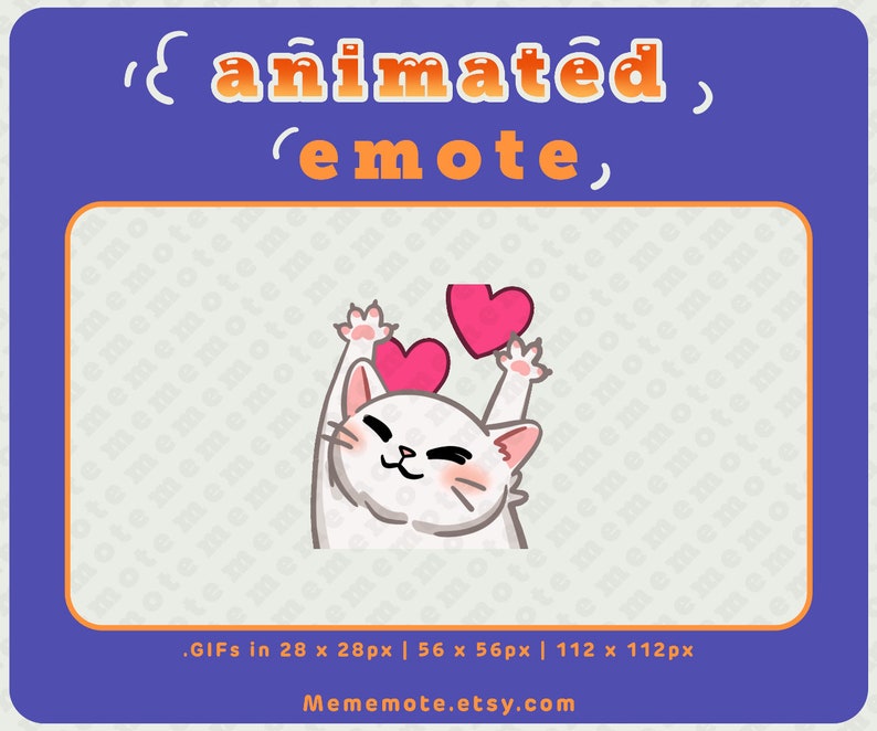 5 X White Cat ANIMATED Emote for Twitch, Discord, Youtube, Kick ...