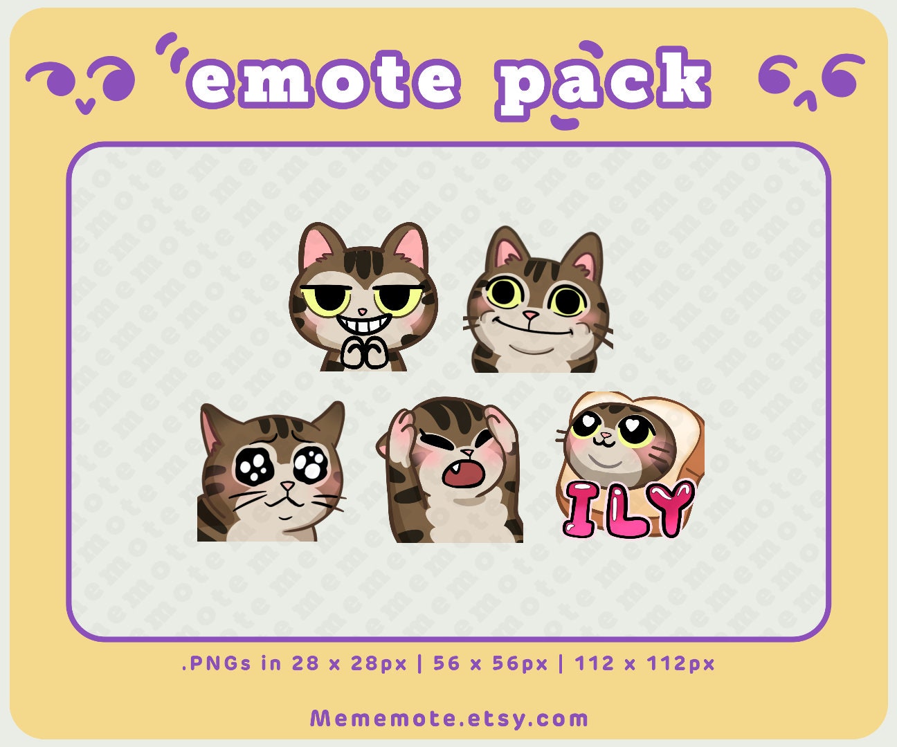 5 X Tabby Cat Emote Pack for Twitch, Discord, Youtube, Kick | Evil Cat ...