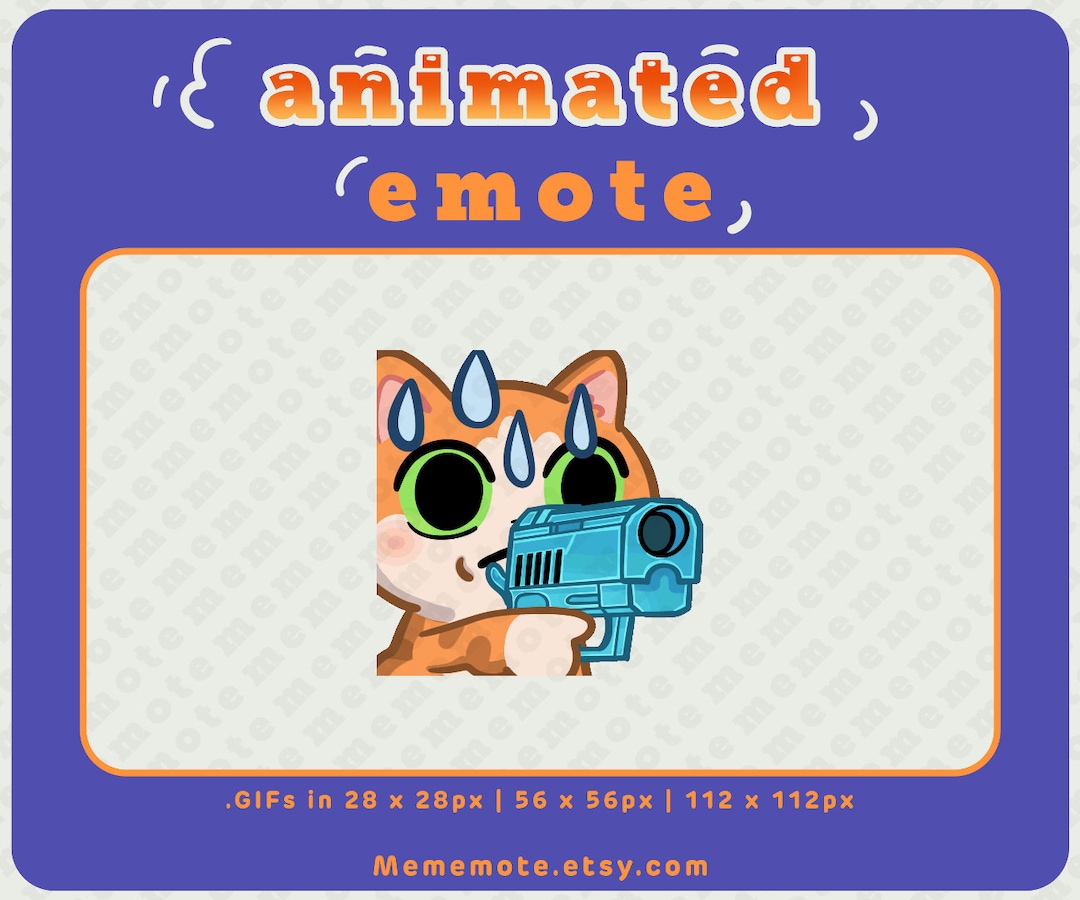 Orange Cat Monkagun ANIMATED Emote for Twitch, Discord, Youtube, Kick ...