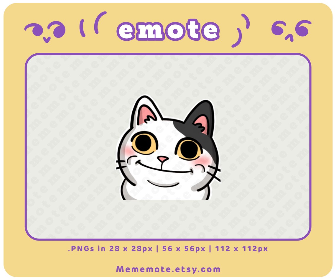 Polite Smile Cat Meme Emote for Twitch, Discord, Youtube, Kick ID0035 ...