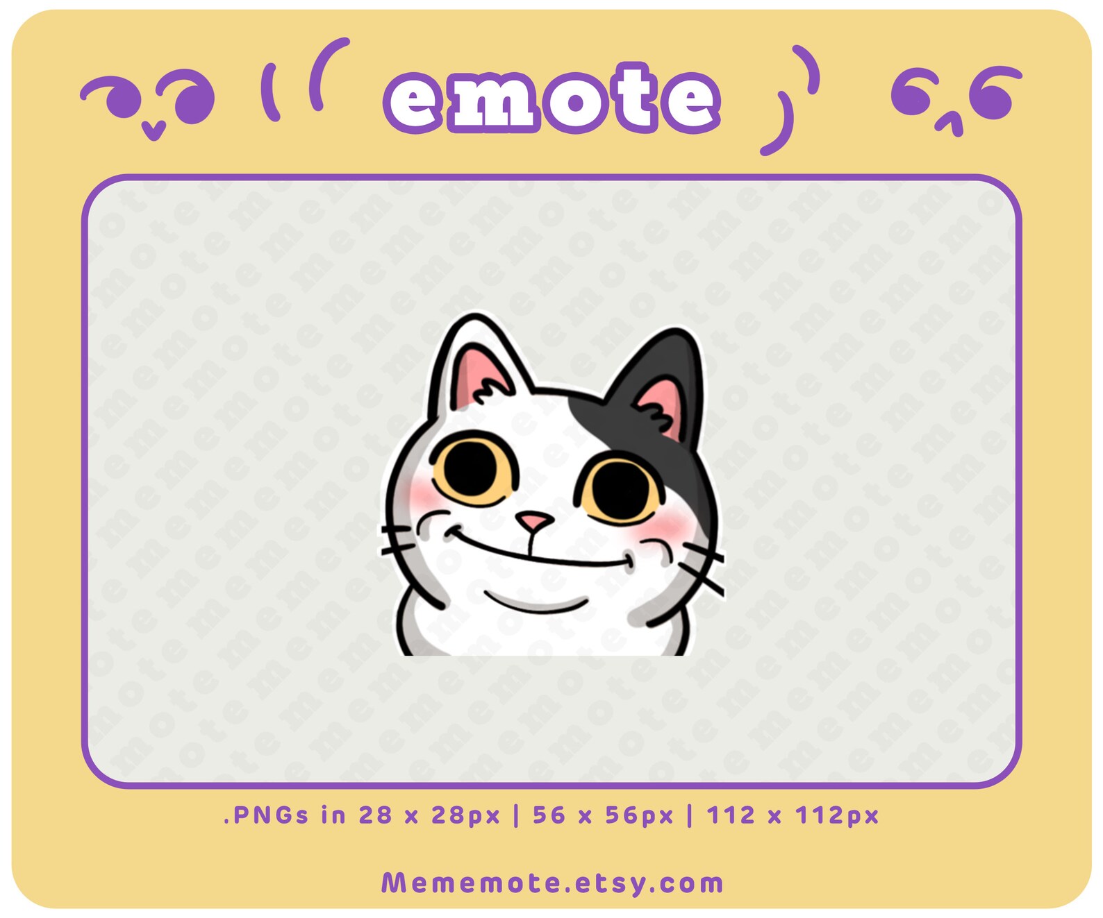 Polite Smile Cat Meme Emote for Twitch, Discord, Youtube, Kick ID0035 ...