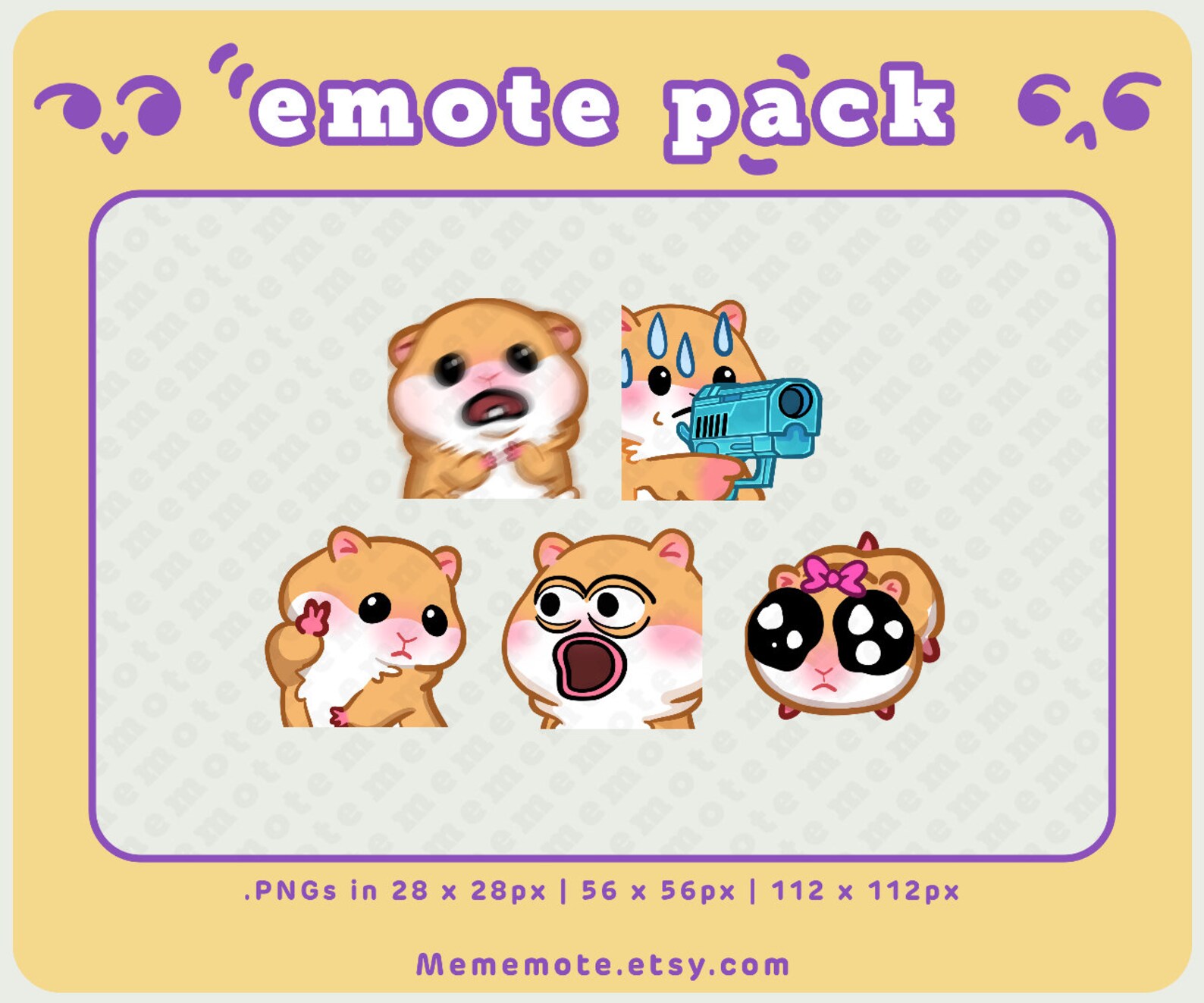 5 X Hamster Emote for Twitch, Discord, Youtube, Kick | Monkagun Peace ...
