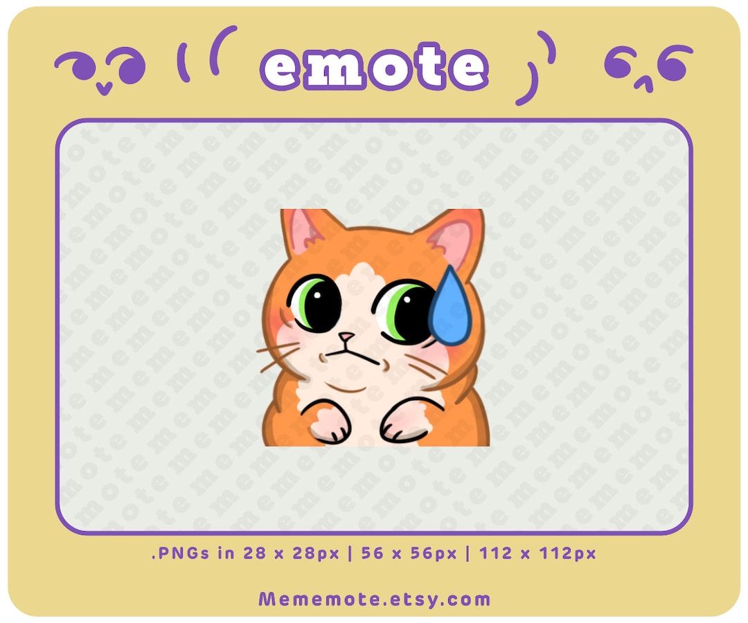 Orange Cat Uh Oh Emote for Twitch, Discord, Youtube, Kick| ID#0070 - Etsy