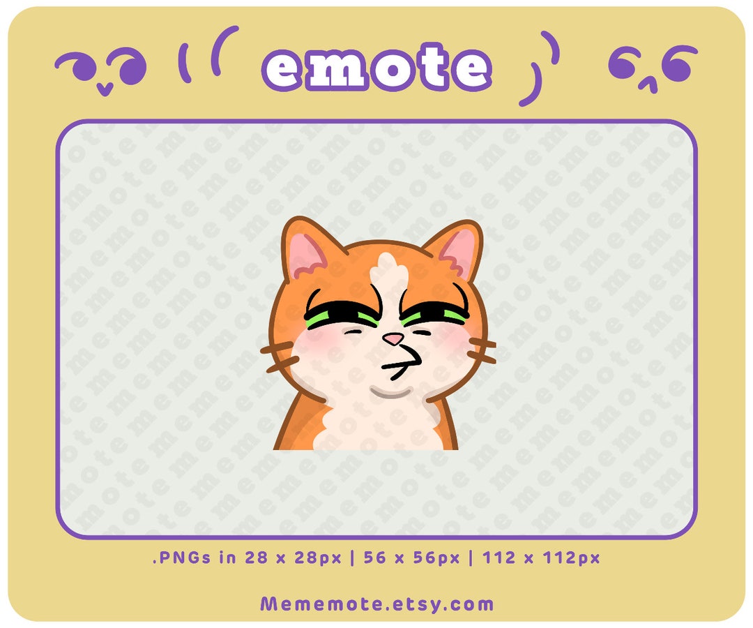 Hmmm Orange Cat Emote for Twitch, Discord, Youtube, Kick| ID#0017 - Etsy