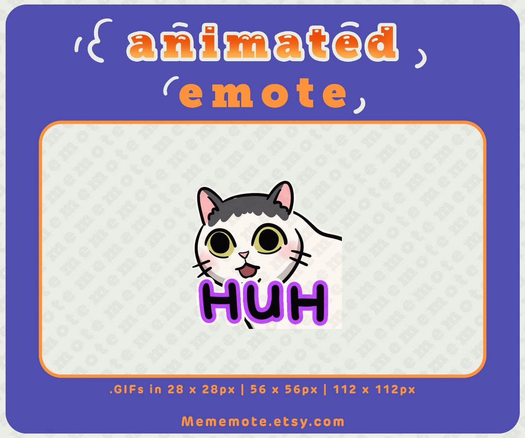 Buy Animated HUH Cat Meme Emote for Twitch, Discord, Youtube, Kick ...