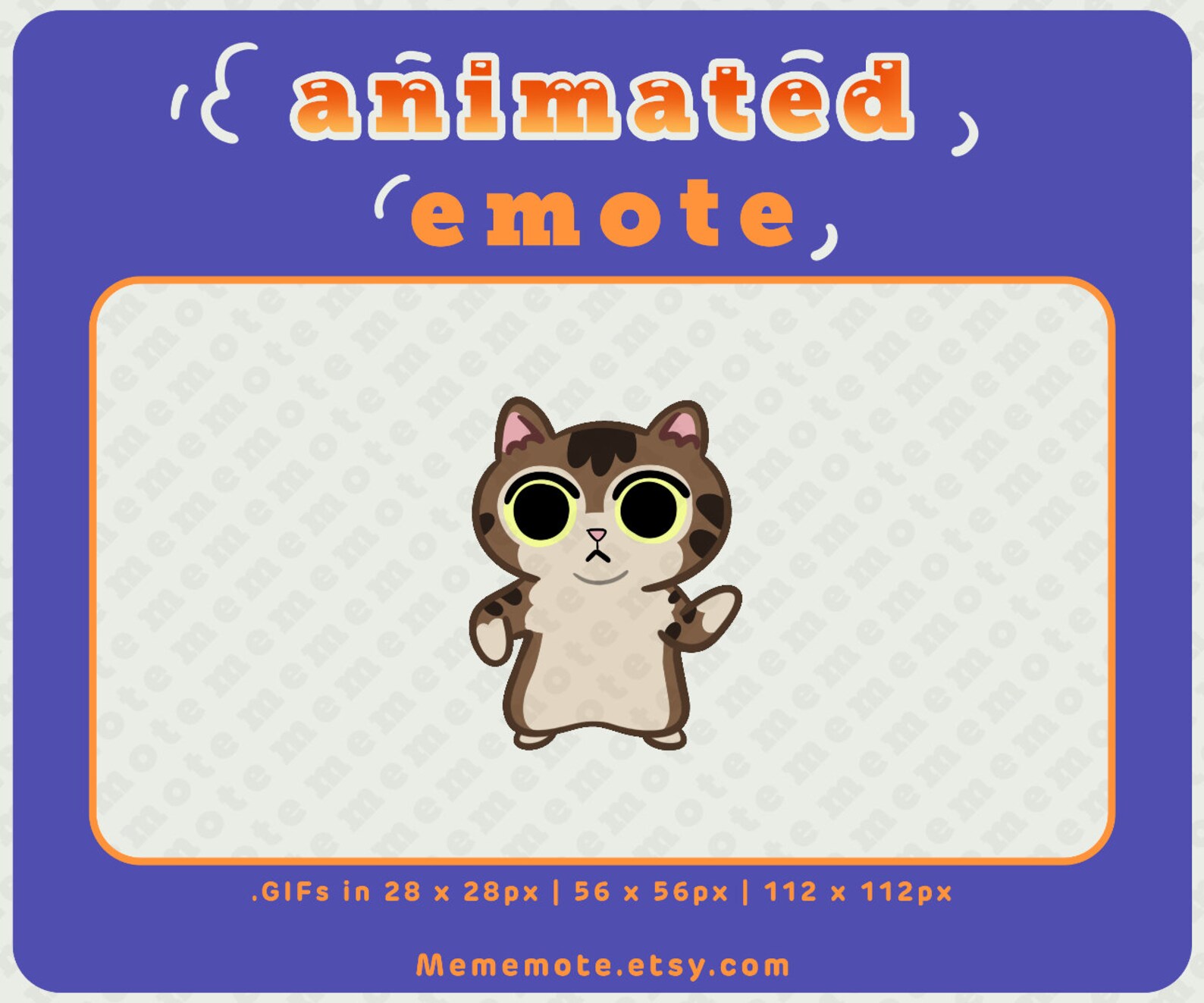 5 X Tabby Cat ANIMATED Emote for Twitch, Discord, Youtube, Kick ...