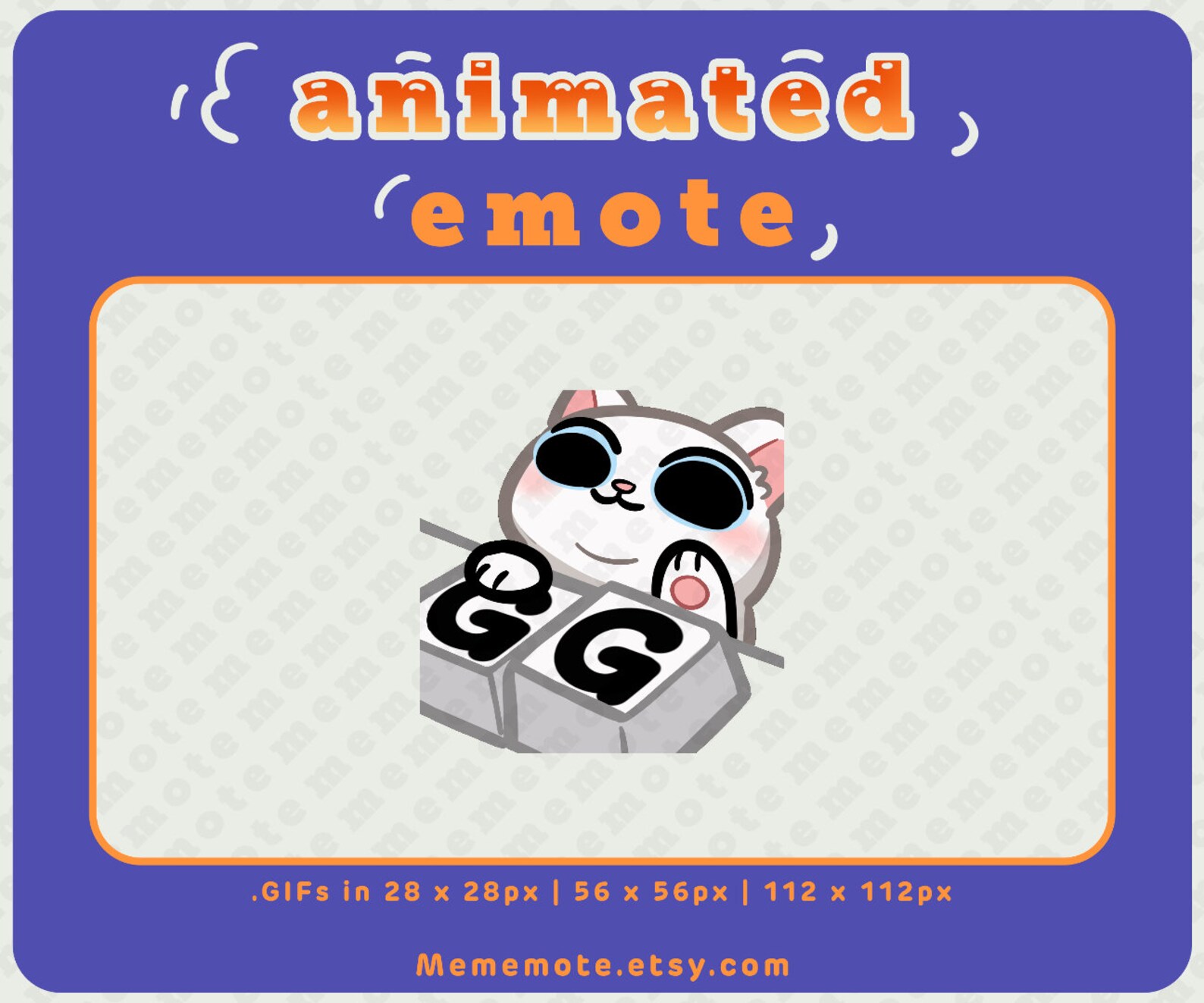 5 X White Cat ANIMATED Emote for Twitch, Discord, Youtube, Kick | Cat ...