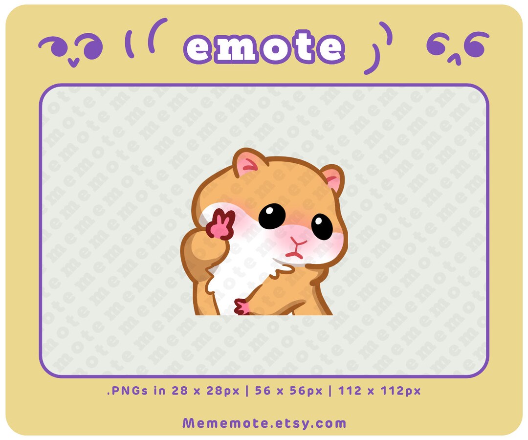 Hamster Peace Sign Emote for Twitch, Discord, Youtube, Kick| ID#0085 - Etsy