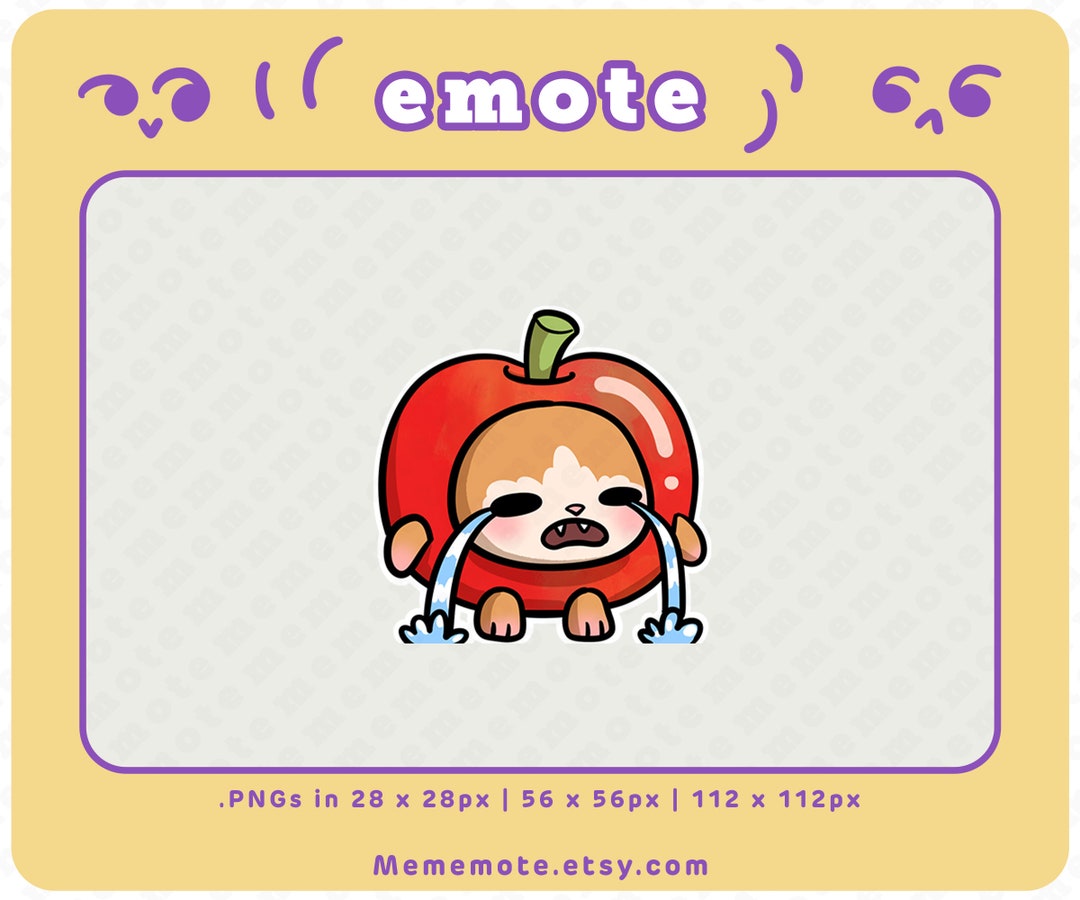 Apple Cat Crying Meme Emote for Twitch, Discord, Youtube, Kick ID0001 ...