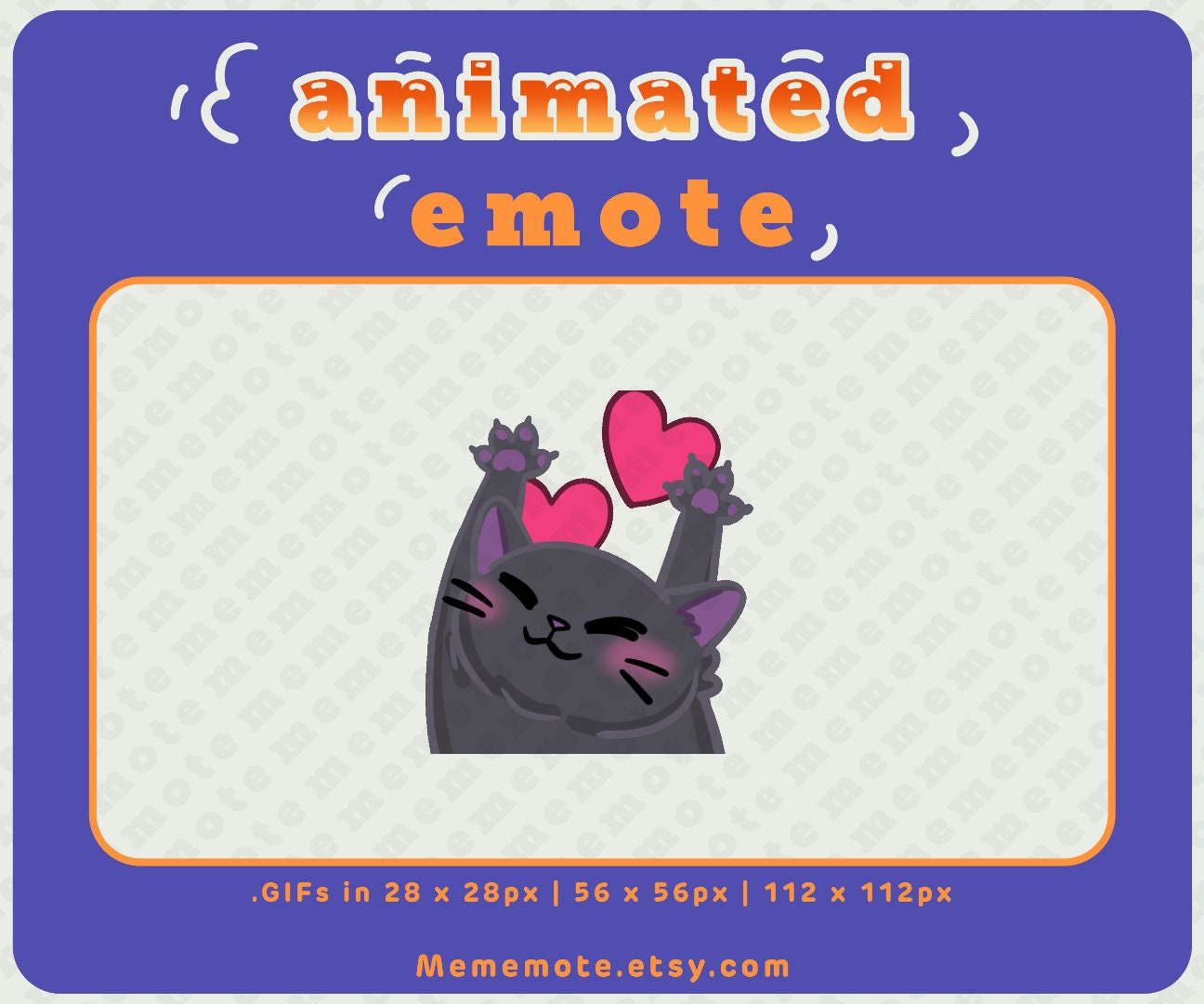5 X Black Cat ANIMATED Emote for Twitch, Discord, Youtube, Kick ...