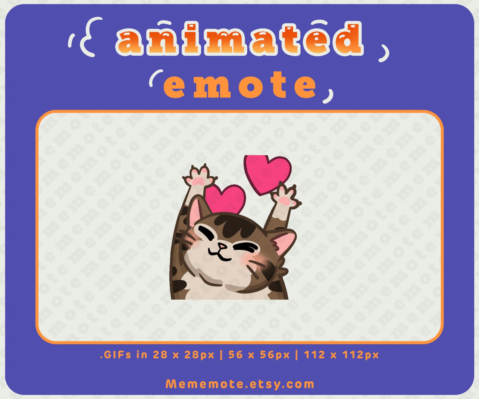 5 X Tabby Cat ANIMATED Emote for Twitch, Discord, Youtube, Kick ...