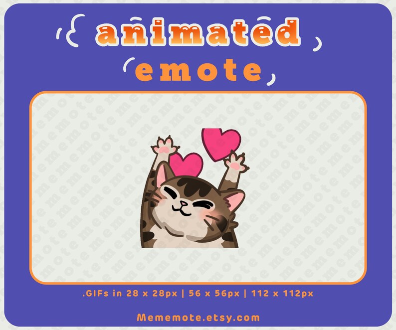 5 X Tabby Cat ANIMATED Emote for Twitch, Discord, Youtube, Kick ...