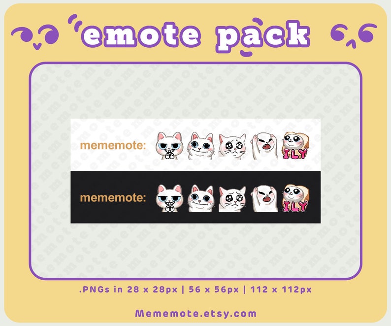 5 X White Cat Emote Pack for Twitch, Discord, Youtube, Kick | Evil Cat ...