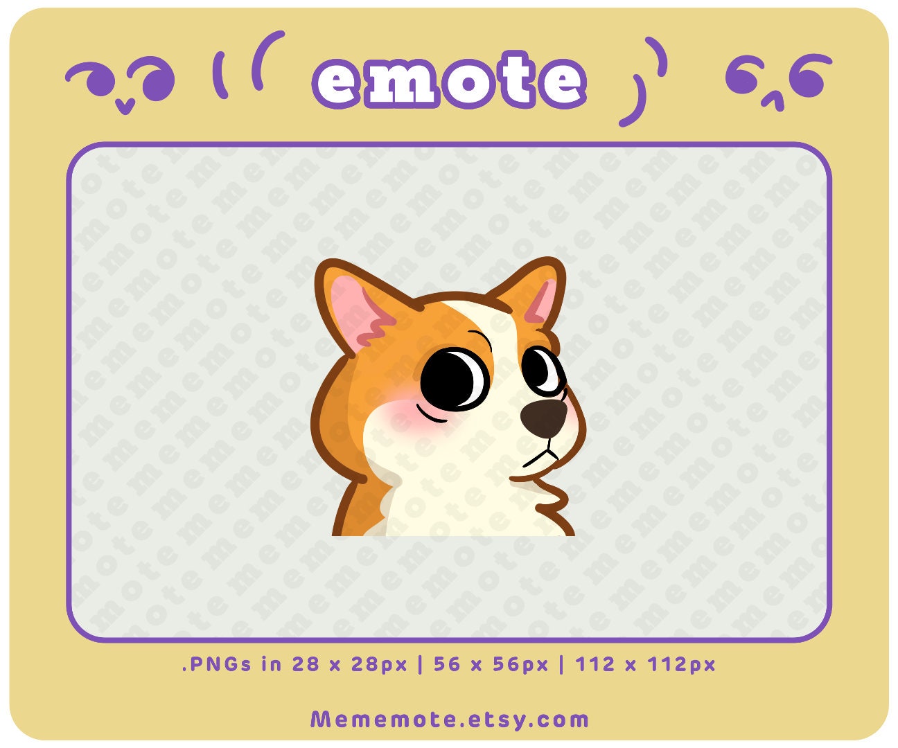 Corgi Side Eye Dog Emote for Twitch, Discord, Youtube, Kick| ID#0082 - Etsy