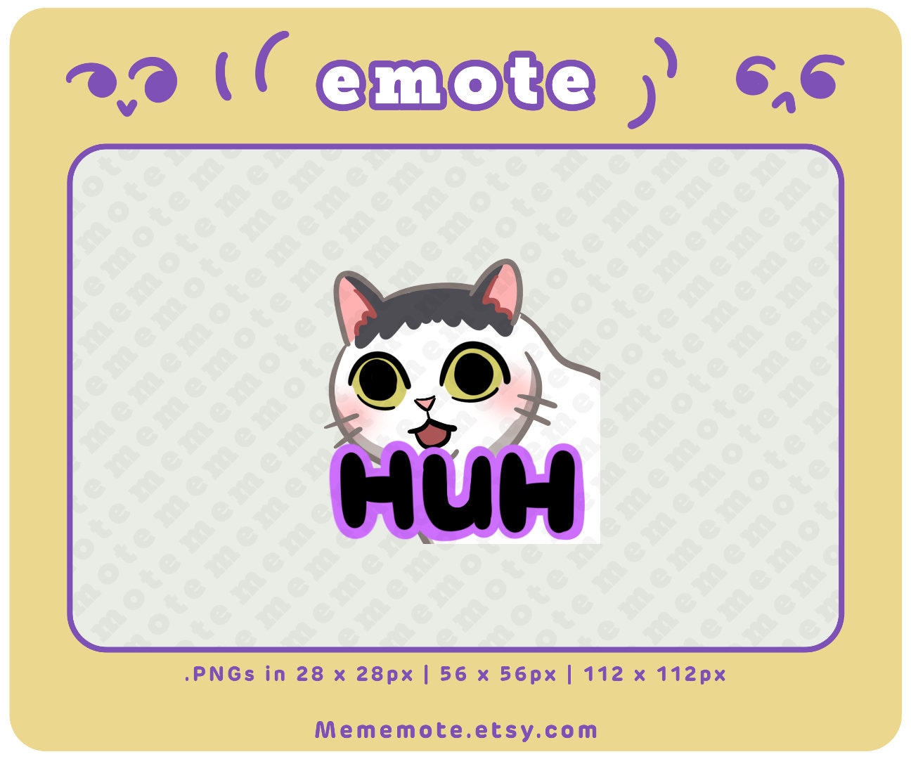 5 X Cat Meme Emote Pack for Twitch, Discord, Youtube, Kick | HUH ...