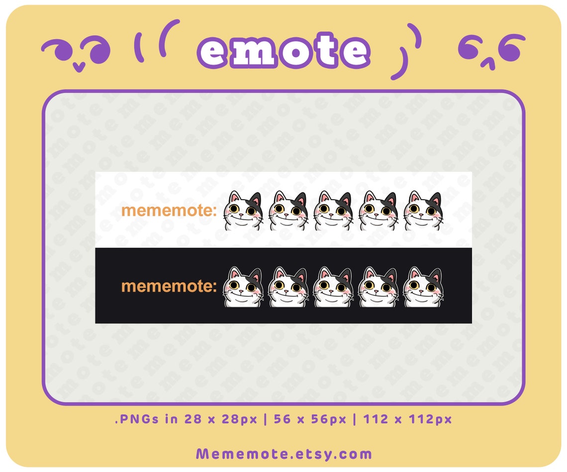 Polite Smile Cat Meme Emote for Twitch, Discord, Youtube, Kick ID0035 ...